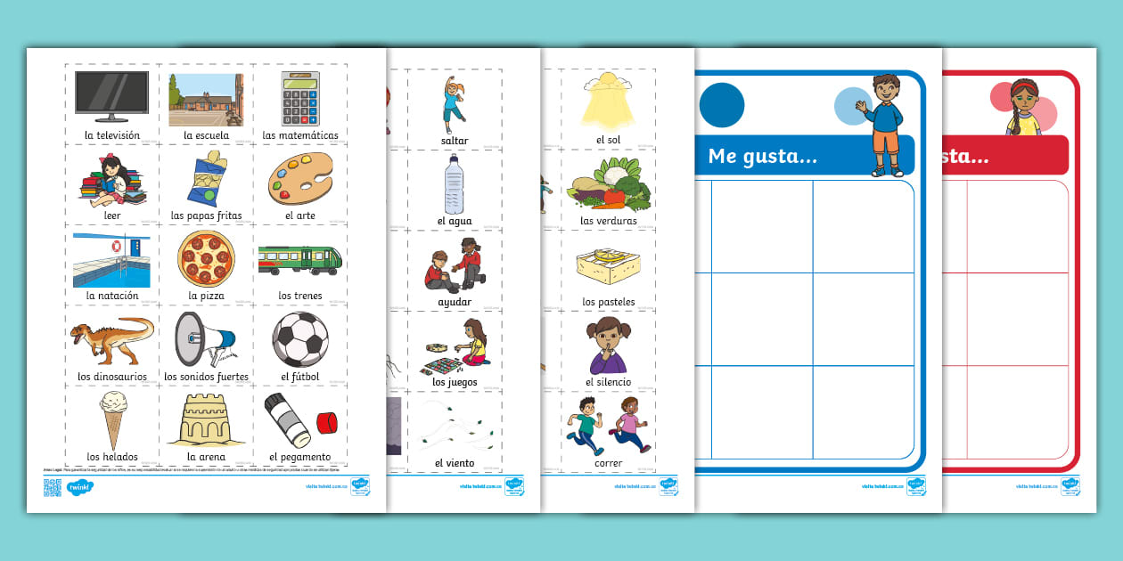 Hoja de trabajo: Me gusta y no me gusta - Twinkl