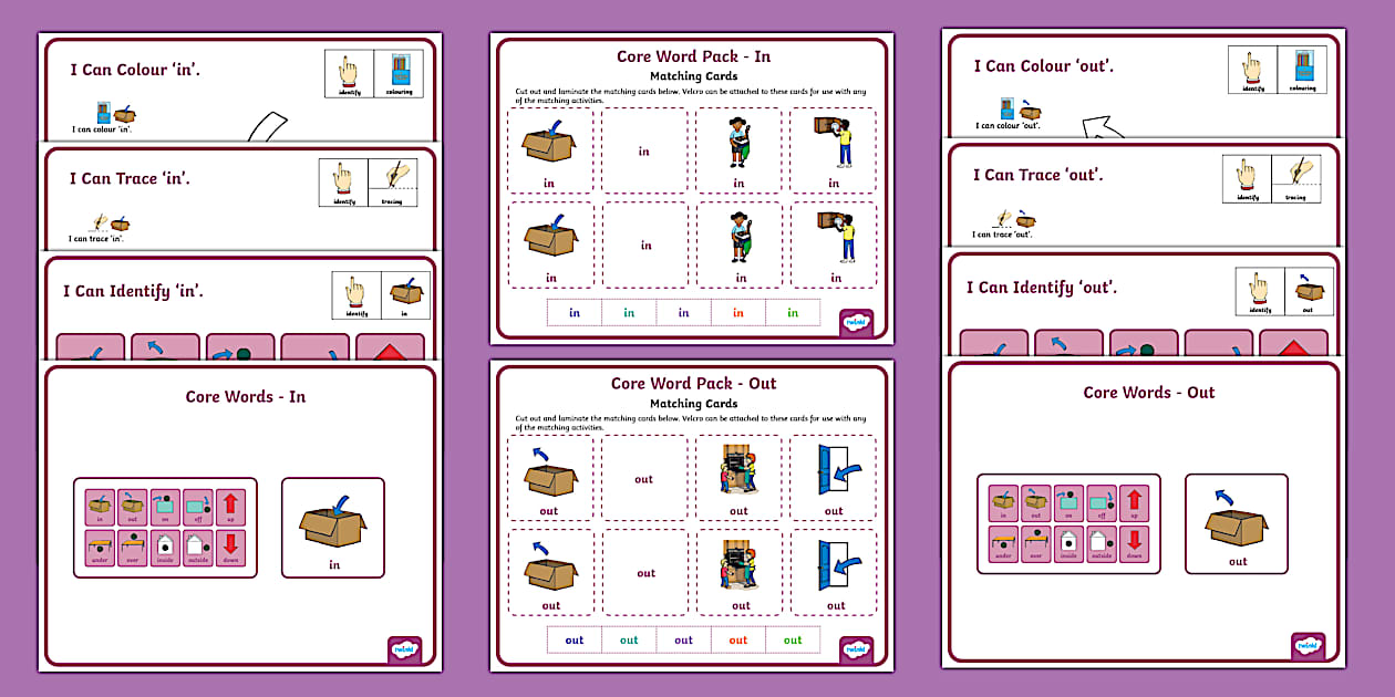 Core Word Pack - In/Out (Teacher-Made) - Twinkl