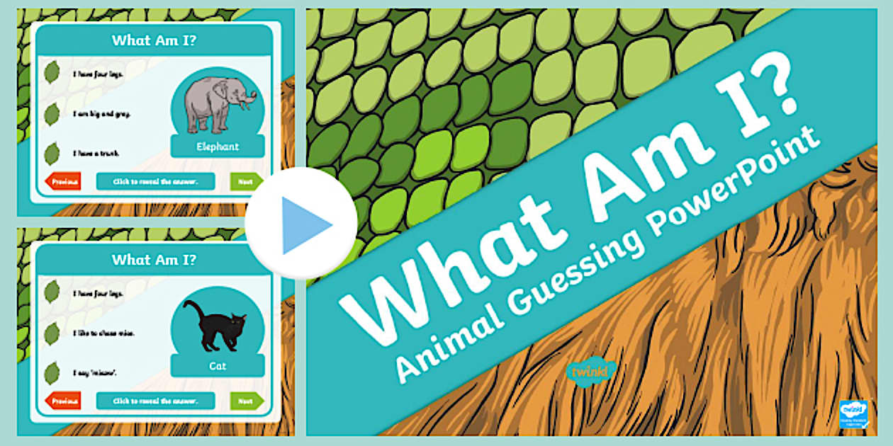 'What Am I?' Guessing Game Cards Animal Themed