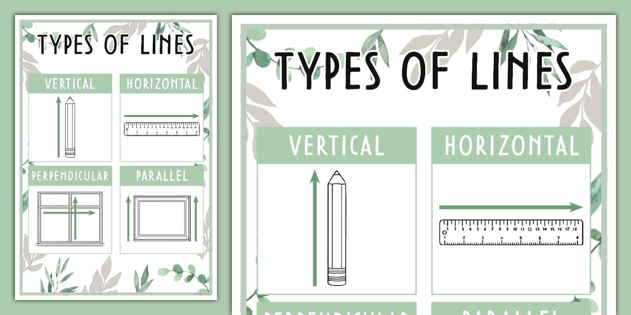 👉 Botanical-Themed Types of Lines Poster (teacher made)
