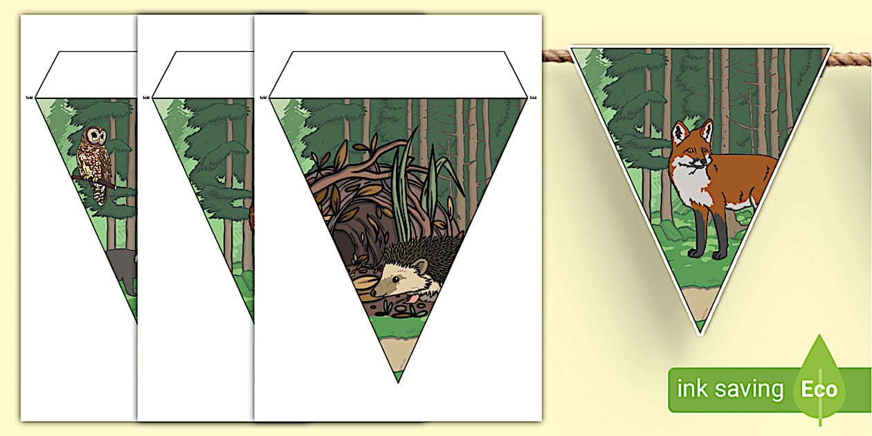 Woodland Animals Display Bunting (teacher made) - Twinkl