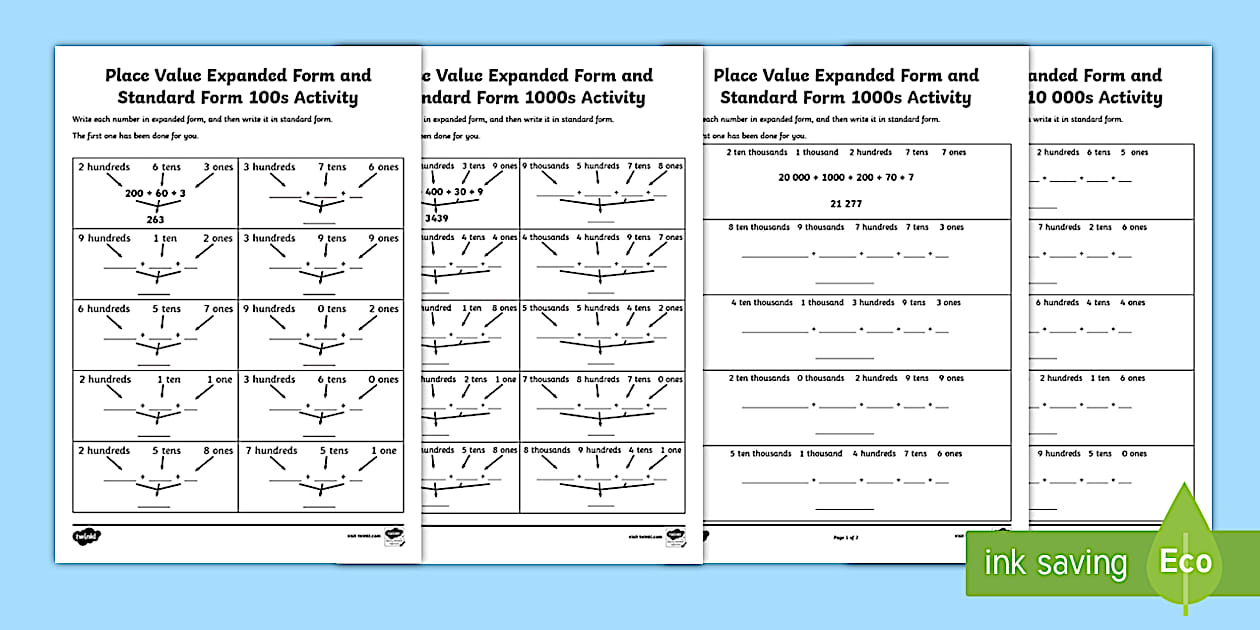 Expanded Form Addition Worksheets | Teaching Resources