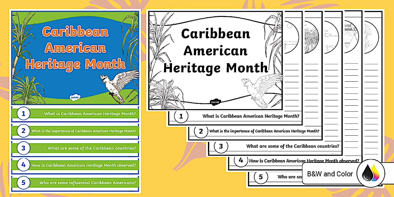 Caribbean American Heritage Month Flipbook for 3rd-5th Grade