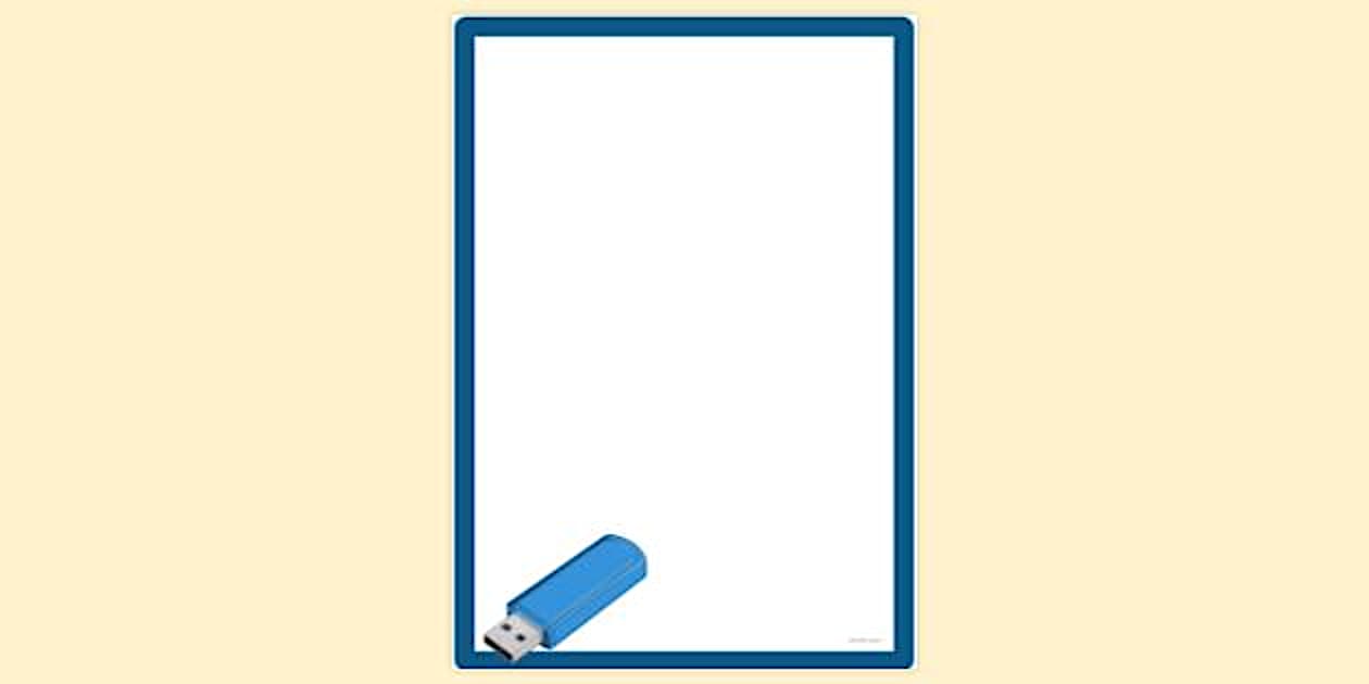 Simple Blank USB Stick Key Page Border | Page Borders | Twinkl