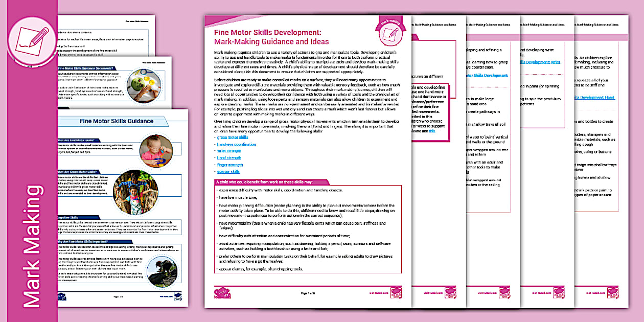 Fine Motor Skills Mark-Making Guidance and Ideas - Twinkl