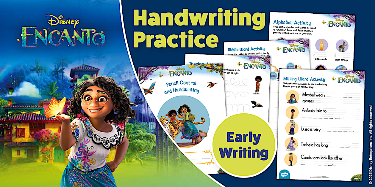 Encanto: Pencil Control and Handwriting Activity Booklet