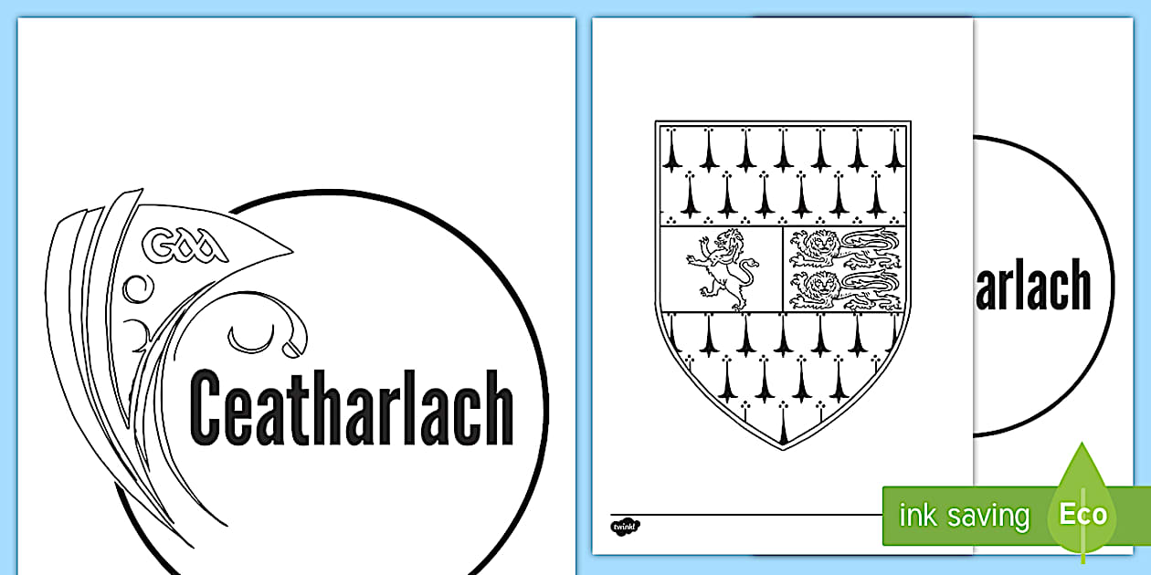 County Carlow Crest Colouring Pages (teacher made) - Twinkl
