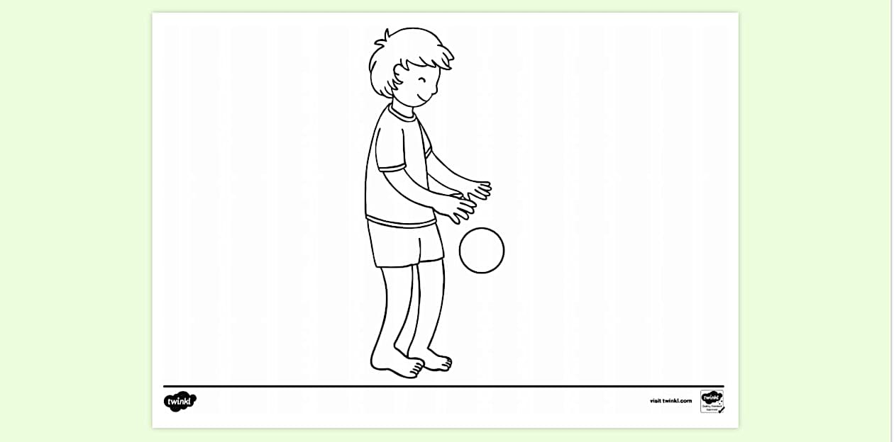 Child Bouncing Ball Colouring Sheet | Colouring Sheets