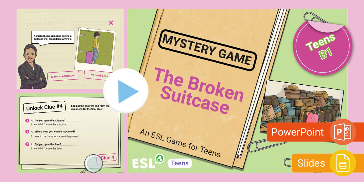 ESL The Broken Suitcase Mystery Game (teacher made) - Twinkl