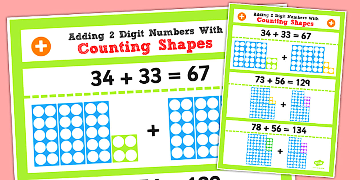 Year 2 Adding 2 2 Digit Numbers and Tens Using Counting Shapes