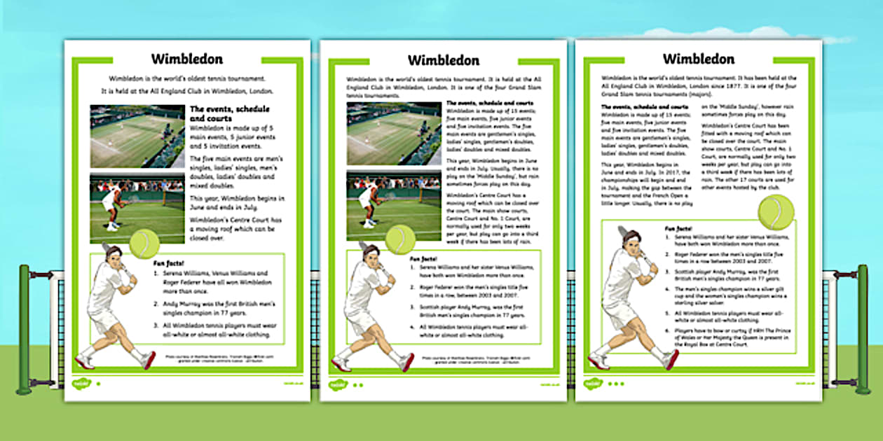 Higher Ability KS1 Wimbledon Differentiated Fact File