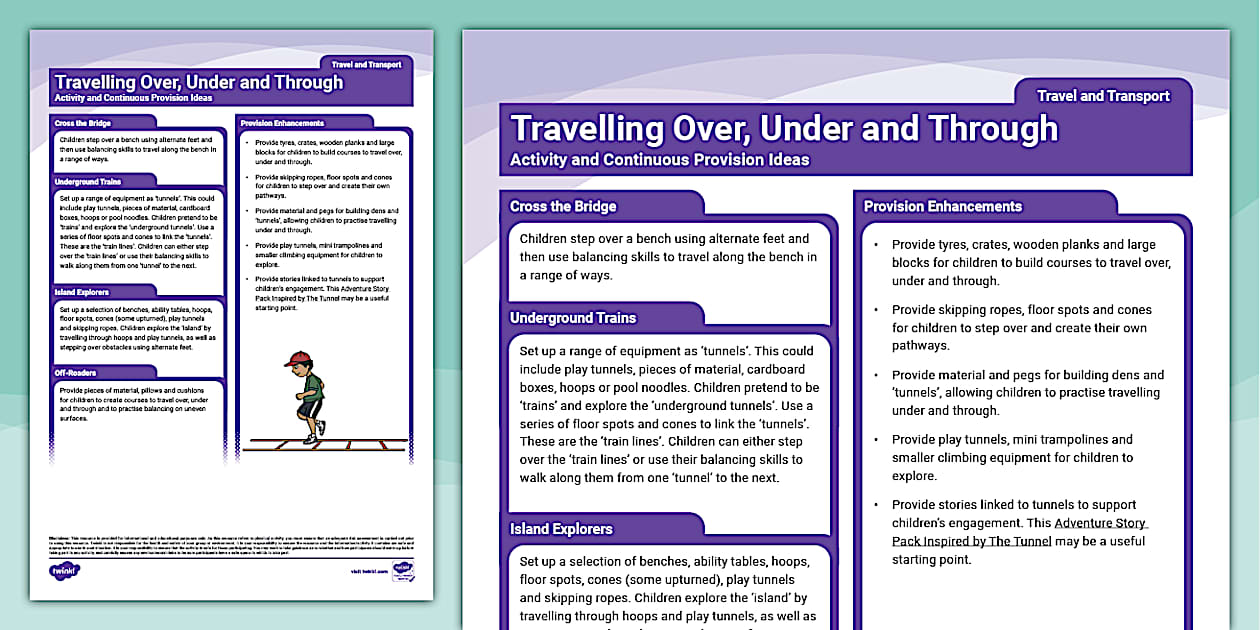 Physical Development: Travelling Over, Under and Through Activity and