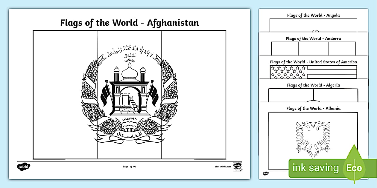 Flags of the World | Flags for Children to Colour In