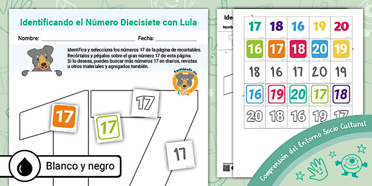 Número | 17 | Lula | Pensamiento Matemático | Kínder