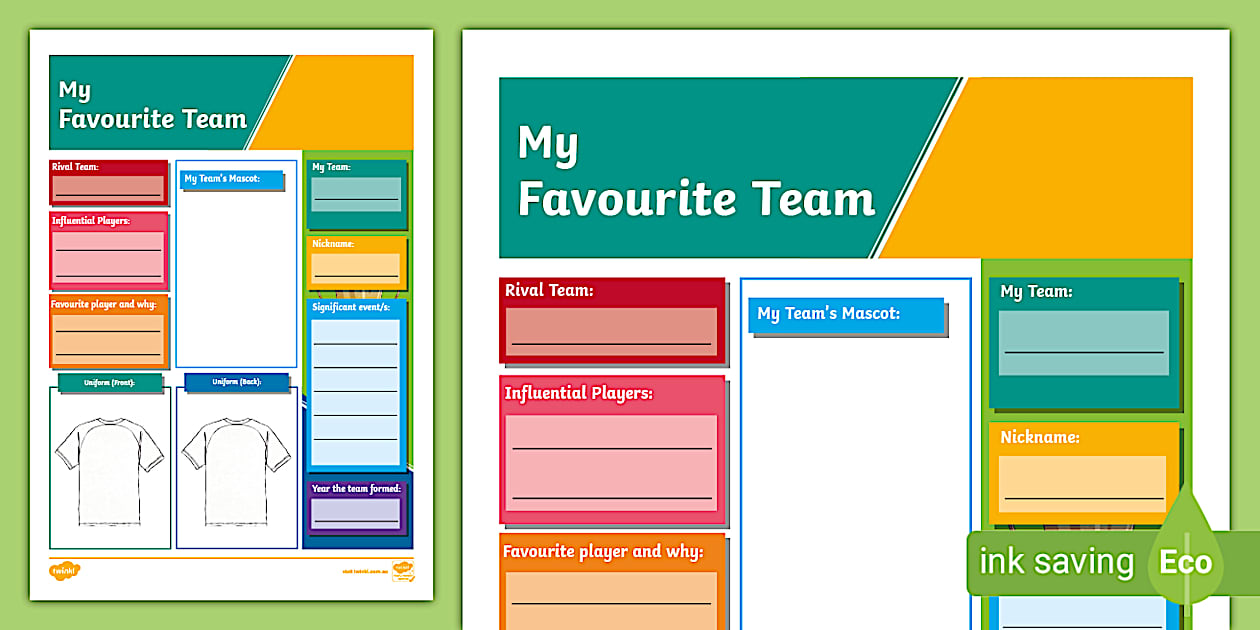 My Favourite Footy Team Research Task (teacher made)