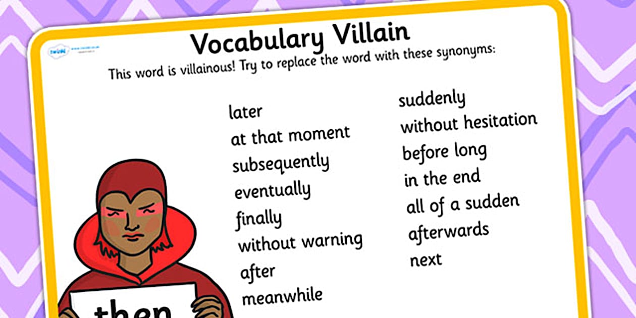 Editable Vocabulary Villain Then Word Mat (teacher made)