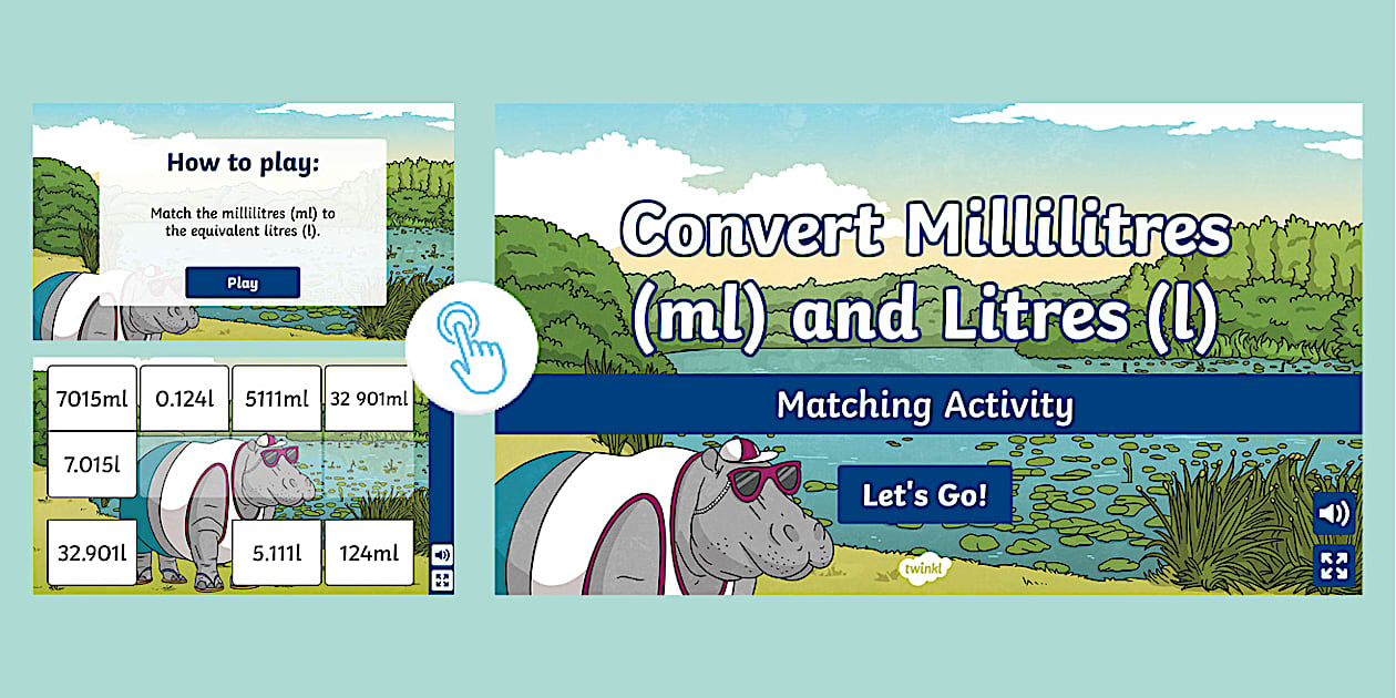 👉 Convert Millilitres and Litres KS2 Maths Matching Game