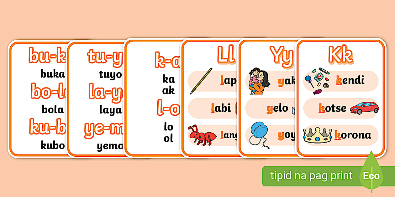 Marungko Approach flash cards (k, l, y) (teacher made)