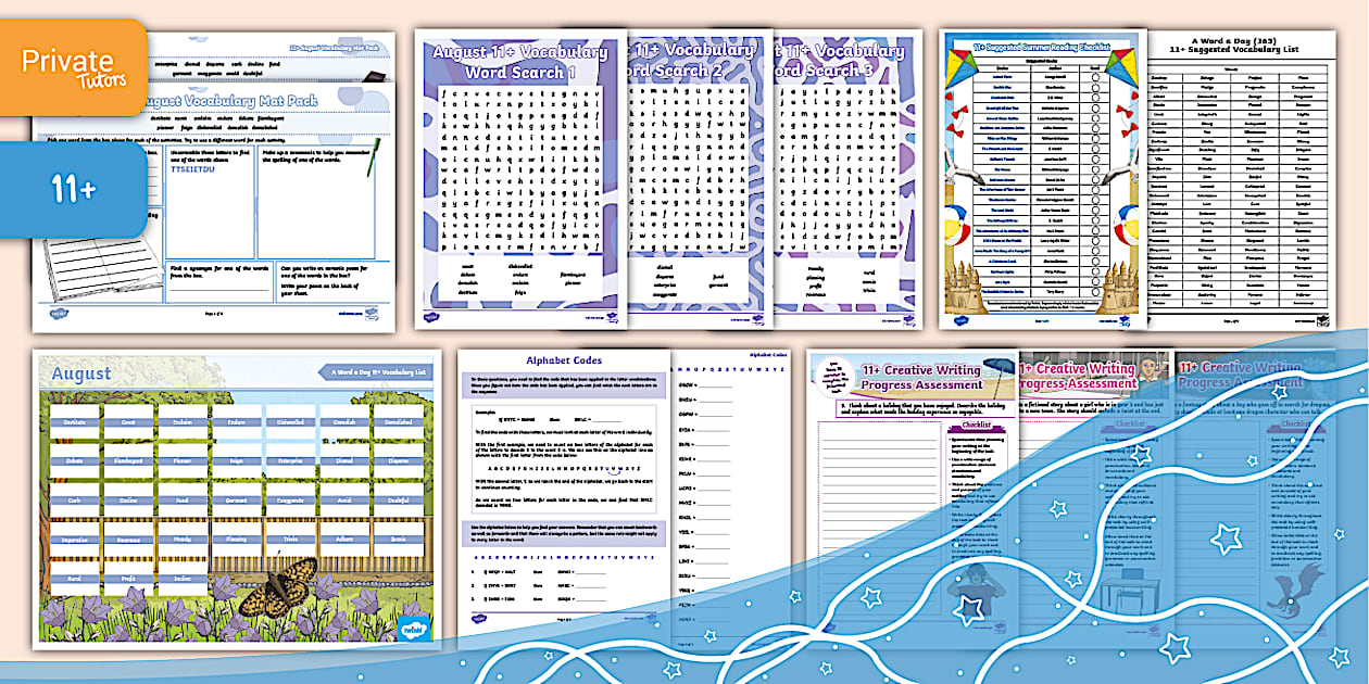 11+ August Vocabulary Pack