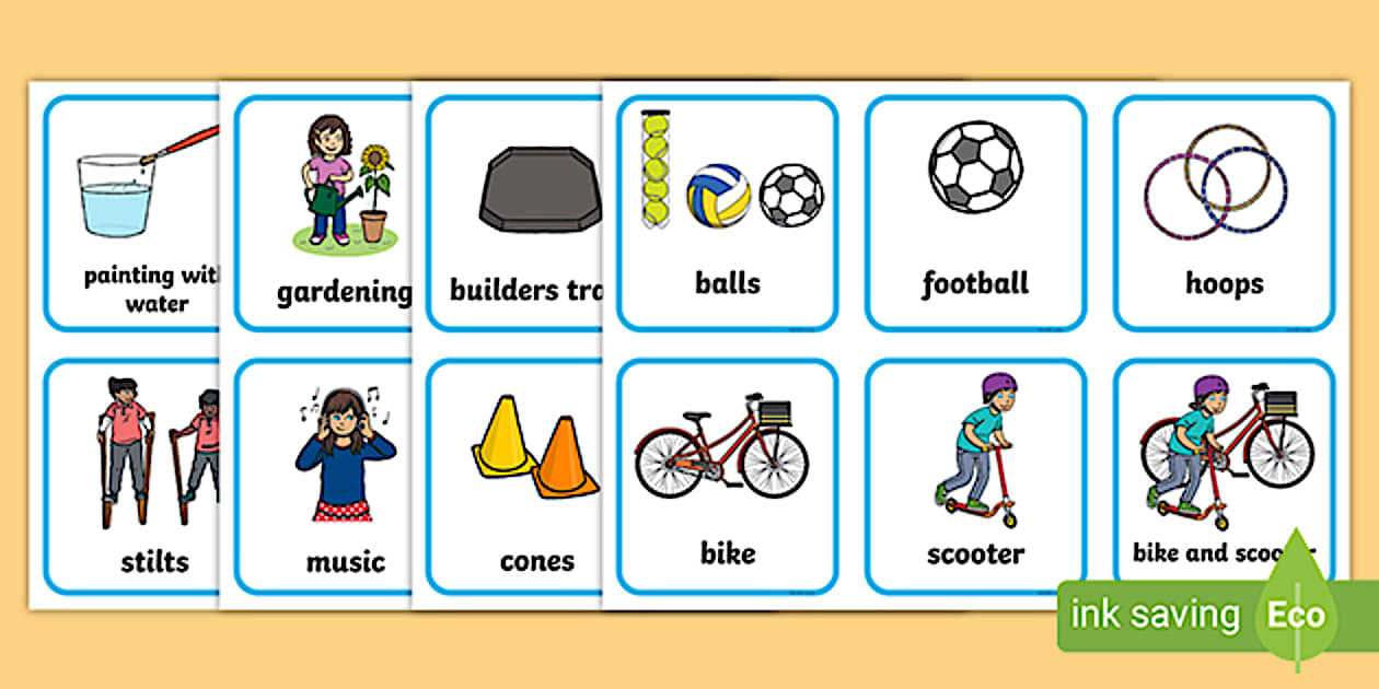 Outdoor Provision for Kindergarten - Play Choosing Cards