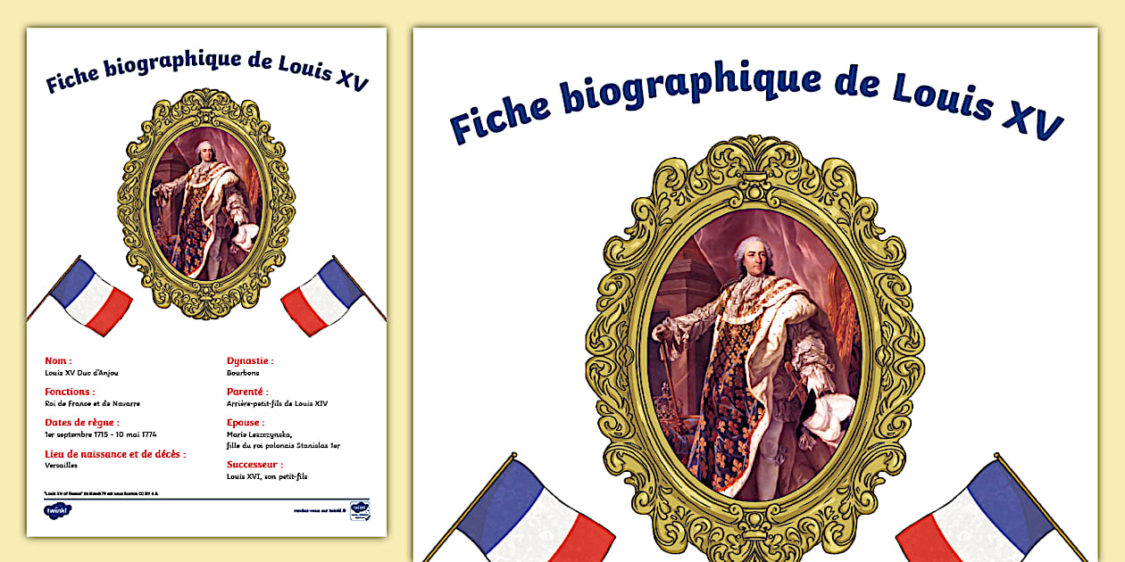 Fiche biographique de Louis XV (Teacher-Made) - Twinkl