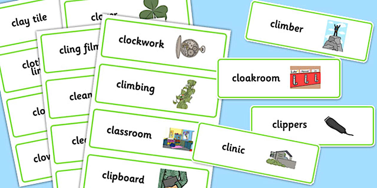2 Syllable CL Word Cards (teacher made) - Twinkl