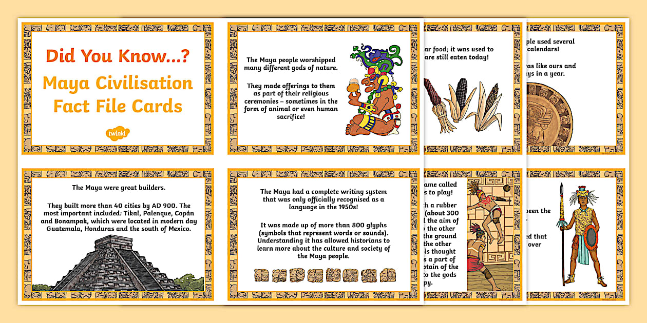 Maya Civilisation Fact Cards Template (teacher made)