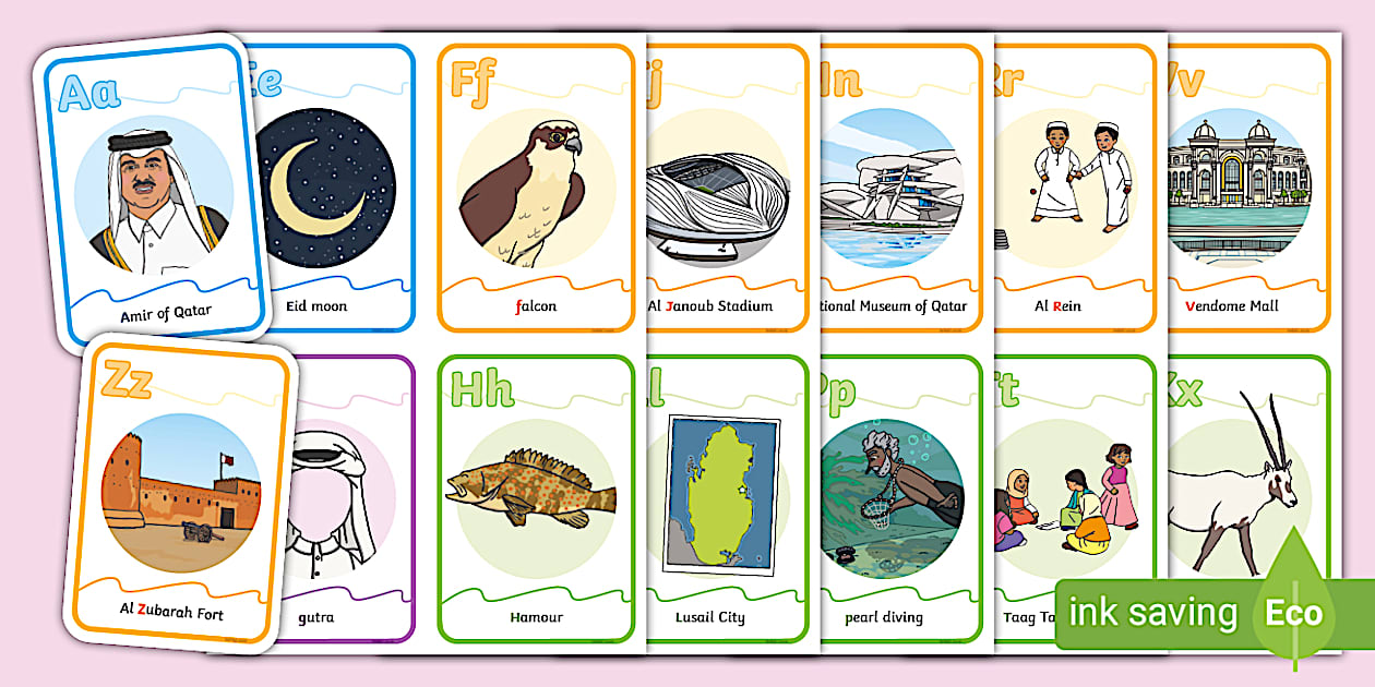 The ABC of Qatar Flash Cards (Teacher-Made) - Twinkl