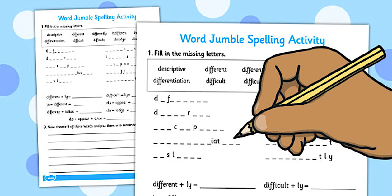 Prefixes and Suffixes Spelling Activity
