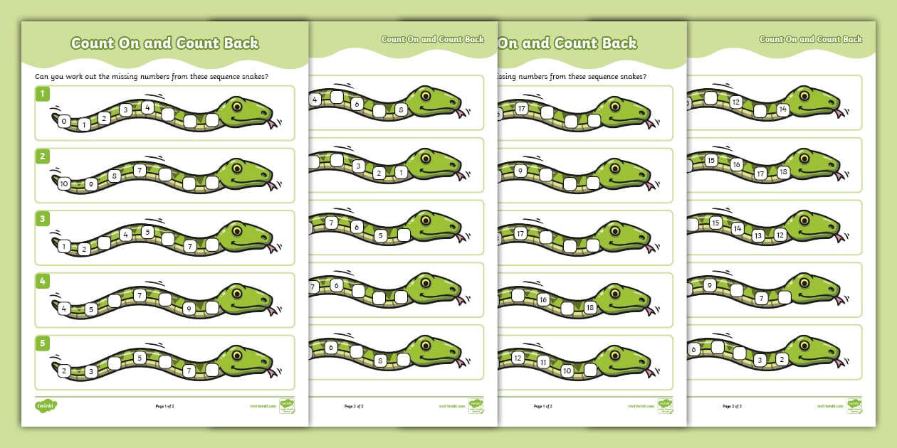 👉 Count On and Count Back Activity Sheet (teacher made)