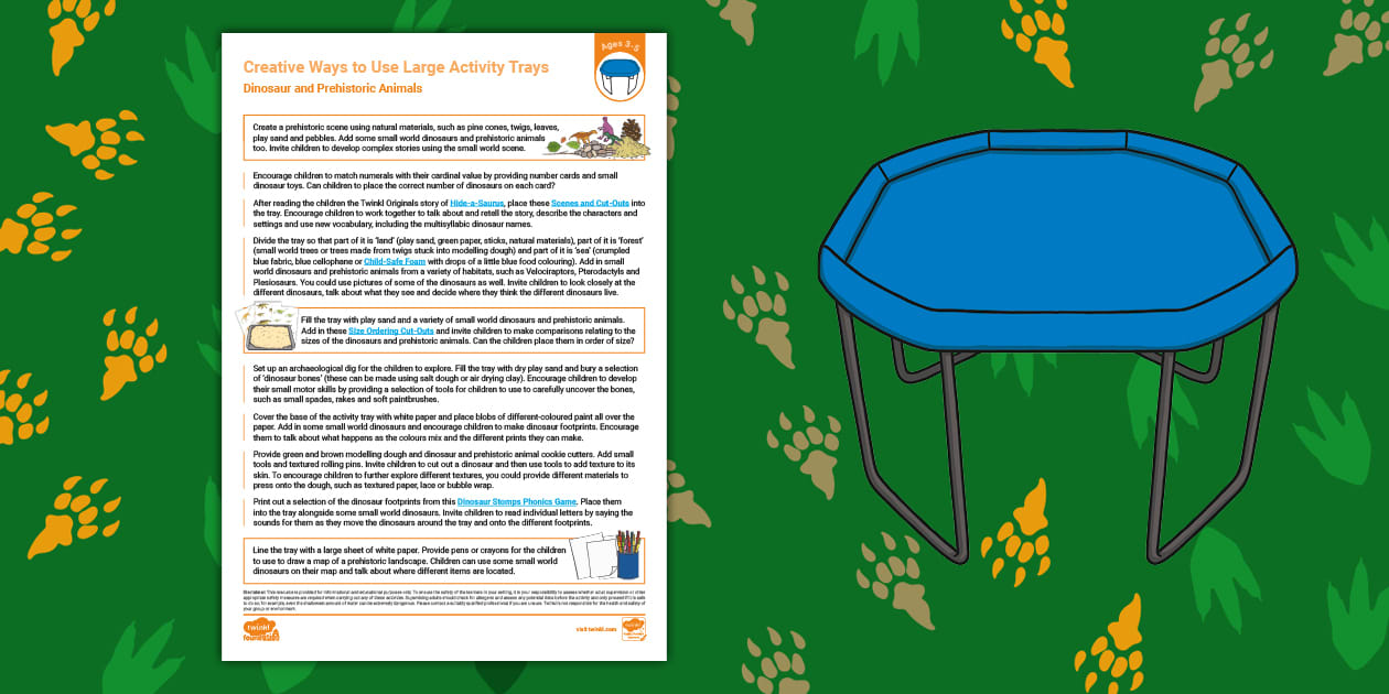 EYFS Ages 3-5 Large Activity Trays: Dinosaurs | Twinkl