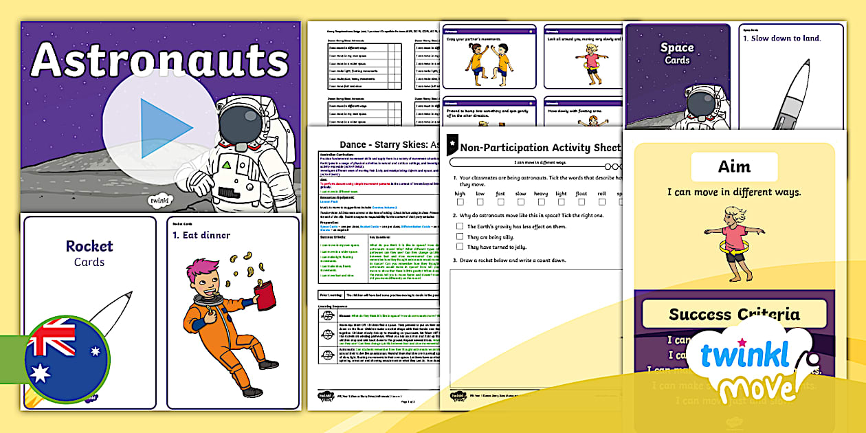 Move PE Year 1 Dance: Starry Skies Lesson 3: Astronauts Lesson Pack