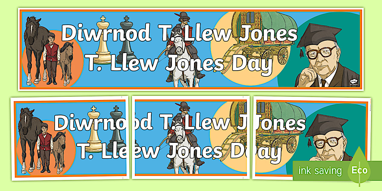 T Llew Jones Day Bilingual Display Banner - Twinkl