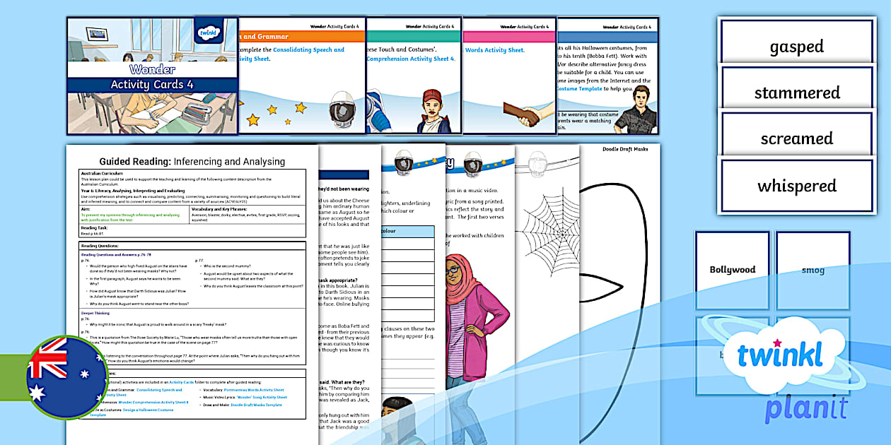 Year 6 Reading 4 to Support Teaching on Wonder R J Palacio