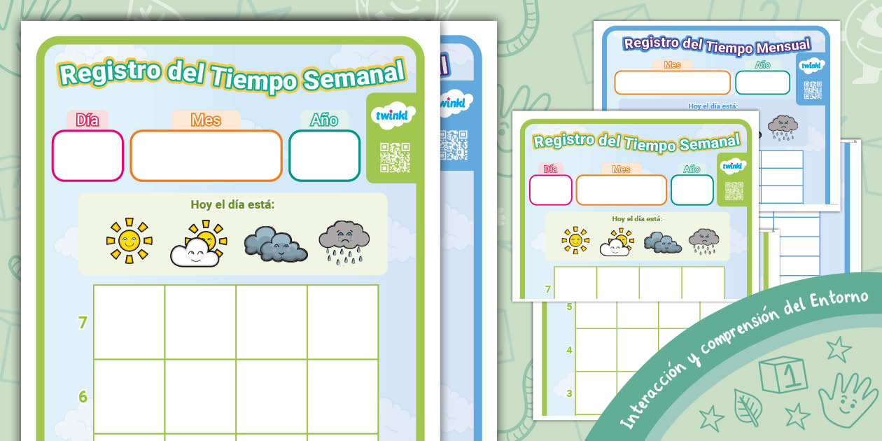 Kínder | Prekínder | Pictograma | Tablero | Clima | Tiempo