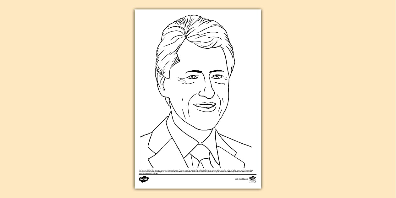 Bill Clinton colouring sheet | Colouring Sheets - Twinkl