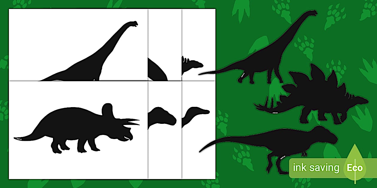Dinosaur Silhouette Display Cut-Outs (teacher made) - Twinkl