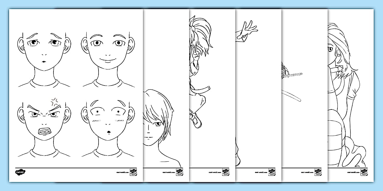 Japanese Art: Manga Character Coloring Pages