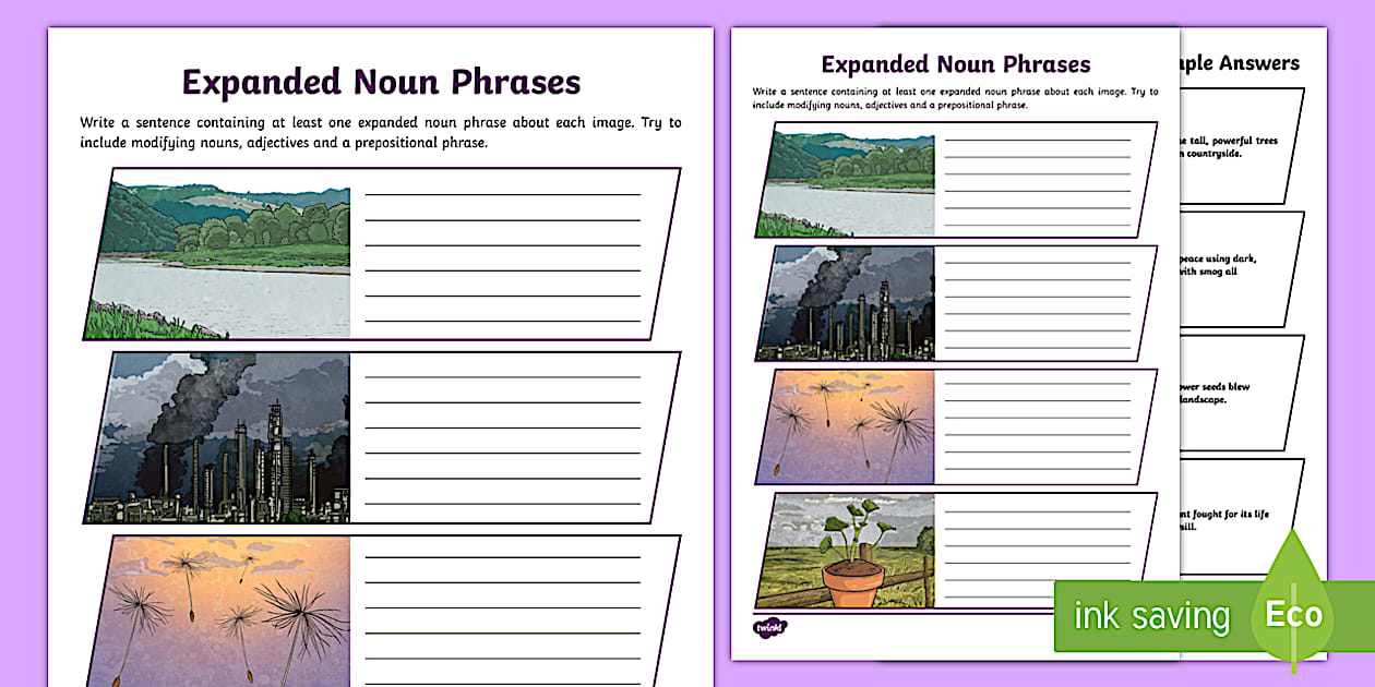 KS2 Expanded Noun Phrases Worksheet to Support the Teaching of Varmints by