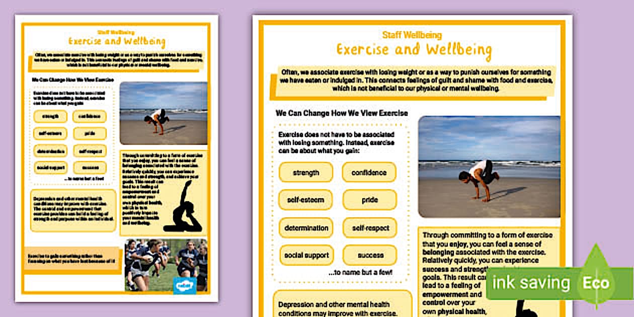 Staff Wellbeing Exercise and Wellbeing Display Poster