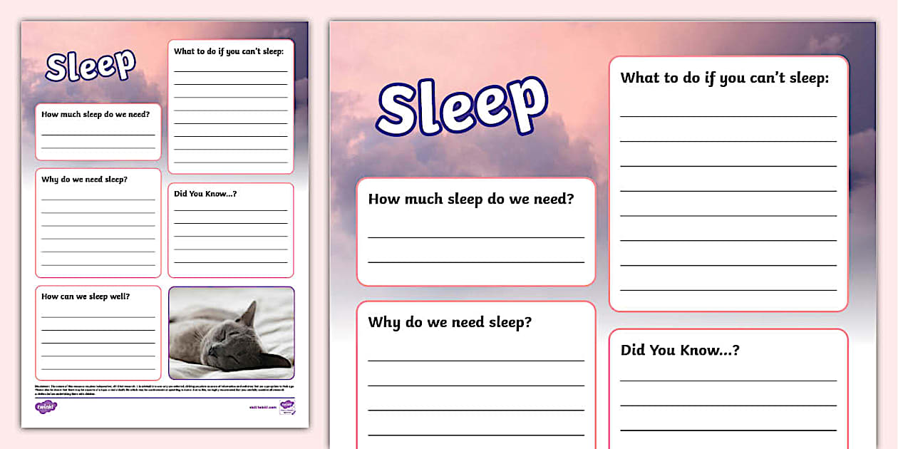 Sleep Fact File Template (teacher made) - Twinkl