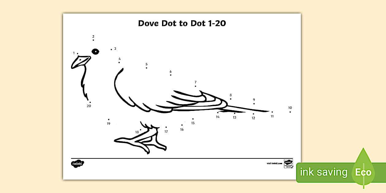 Dove Dot to Dot 1-20 Activity (Teacher-Made) - Twinkl