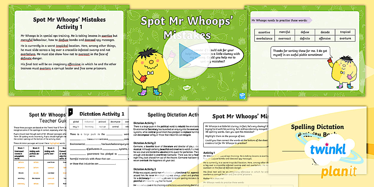 PlanIt Spelling Year 5 Term 3B W7: Assess and Review Spelling Pack
