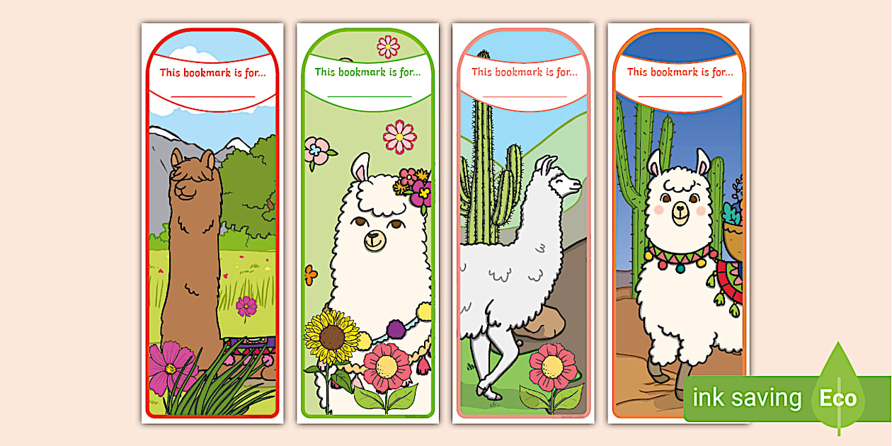 Free Colourful Llama Bookmarks pack for Kids: Download now!