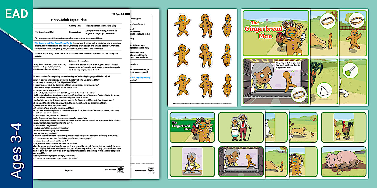 EYFS The Gingerbread Man Sound Story Plan and Resource Pack
