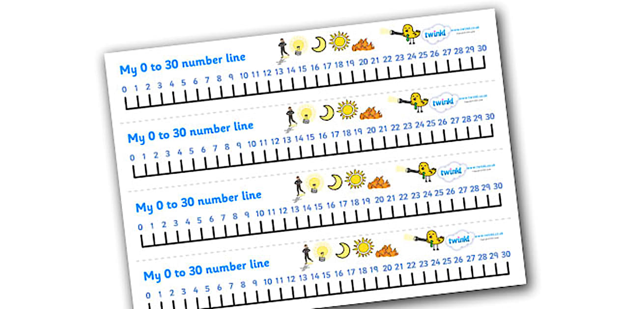 0-30 Number Line (Light and Dark) (teacher made) - Twinkl