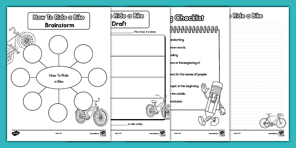 First Grade How To Ride a Bike Informative Writing Prompt