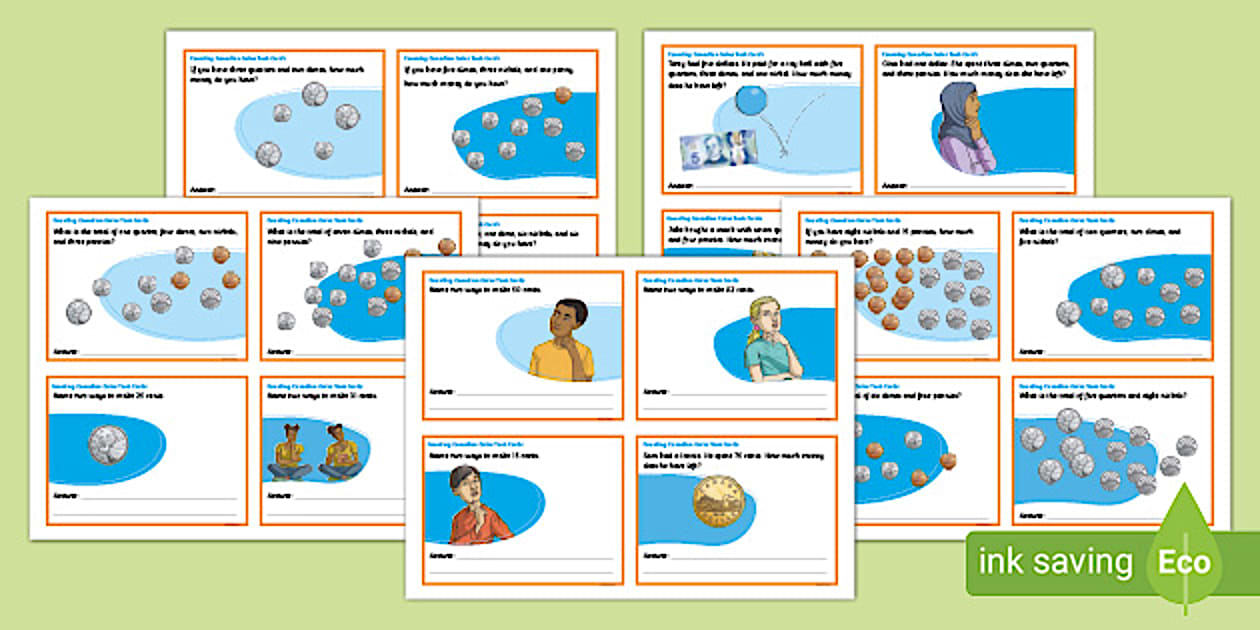Canadian Coins Challenge Cards - Math - Twinkl Canada