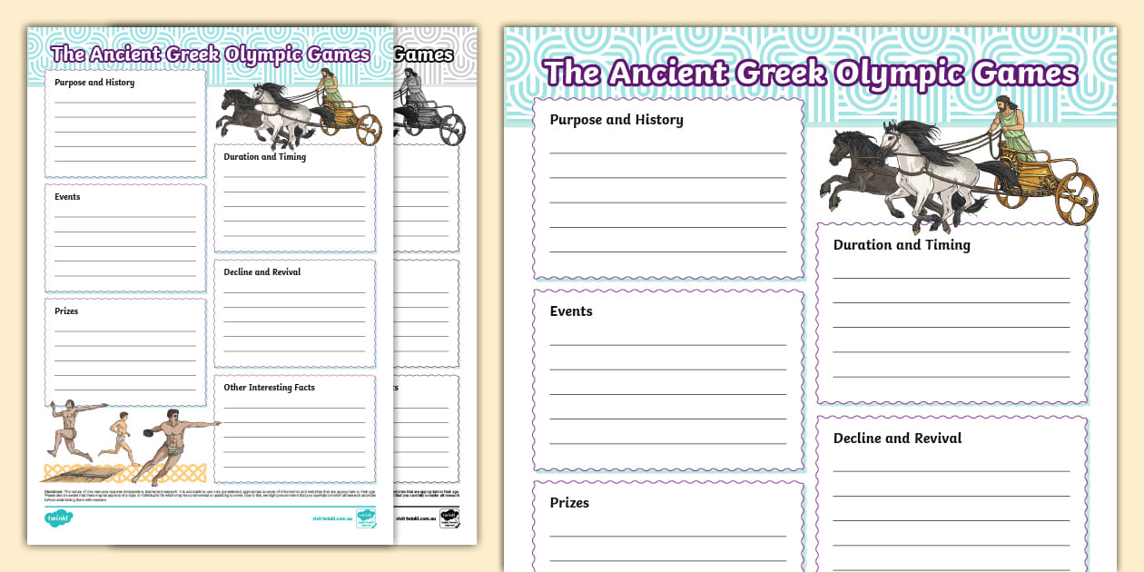 The Ancient Greek Olympic Games Fact File - Twinkl