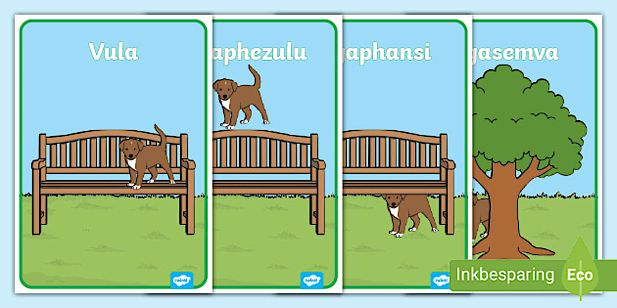 Uphi Spot? - Where is Spot Prepositions Posters isiXhosa